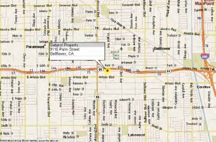 9144 Rose Street Bellflower California Map - Map